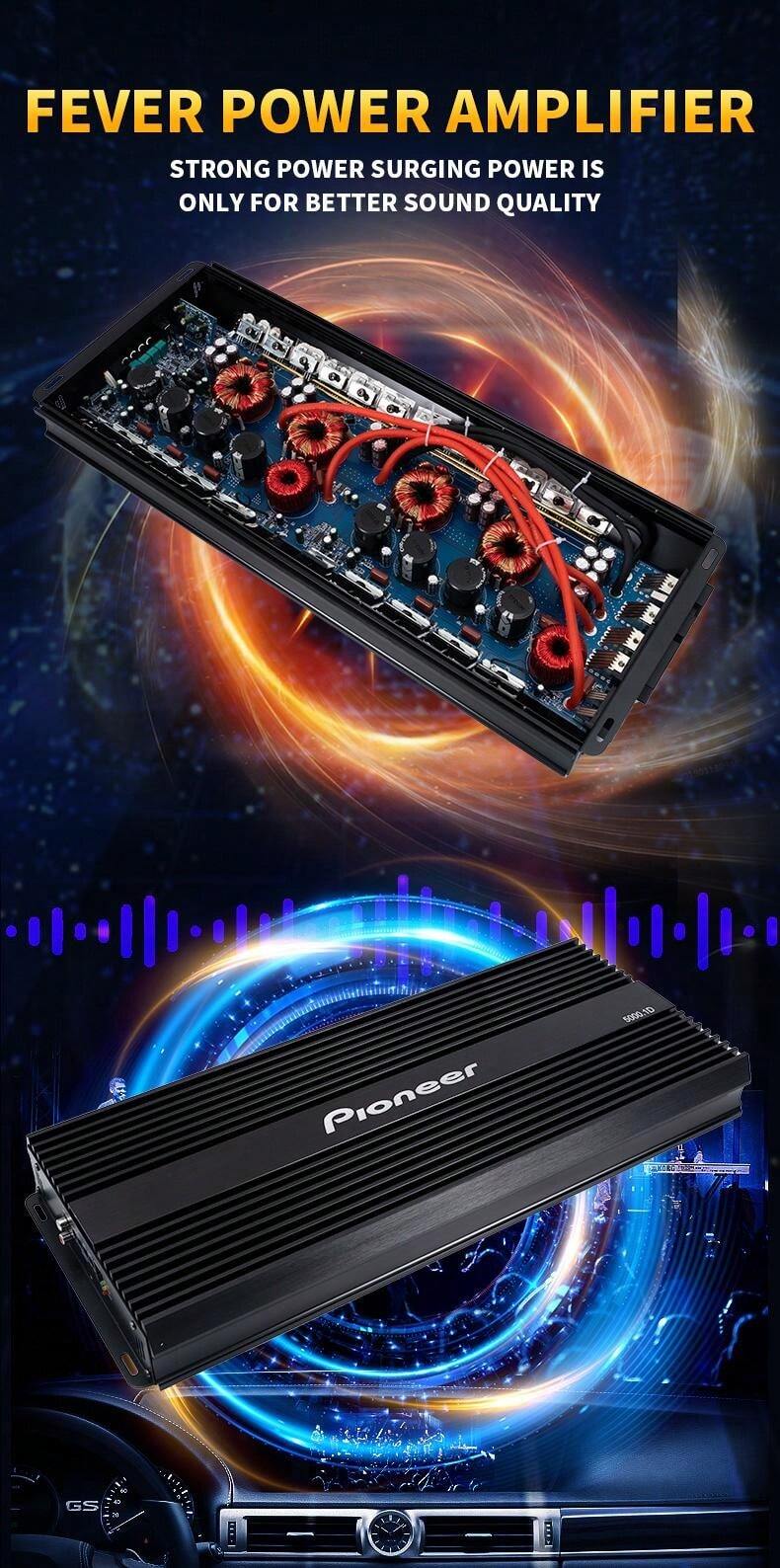 5000 Watt RMS Class D 1-CH 1/2/4-Ohm Stable Monoblock Audio Power ...