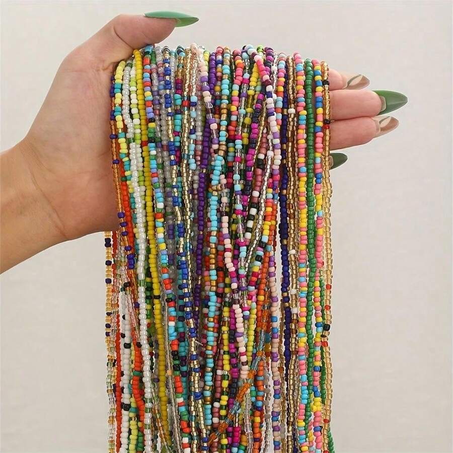 Randomly Sent Simple & Sexy Beach Waist Chain With Seed Beads Colorful ...
