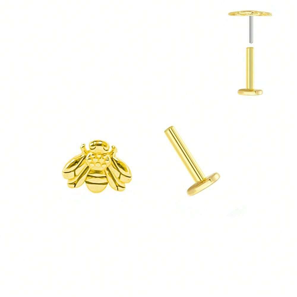 1pc Fashionable 316 Stainless Steel Animal Piercing Lip Ring, Bee ...