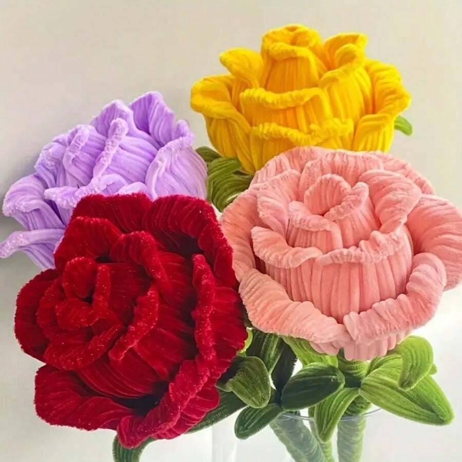 Flower Craft Kit, Handmade DIY Twisted Stick Bouquet Forever Flowers ...