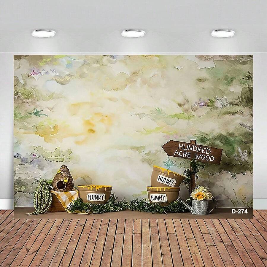 Hunny Cartoon Forest Photography Backdrop Vintage Hundred Wood Ace ...