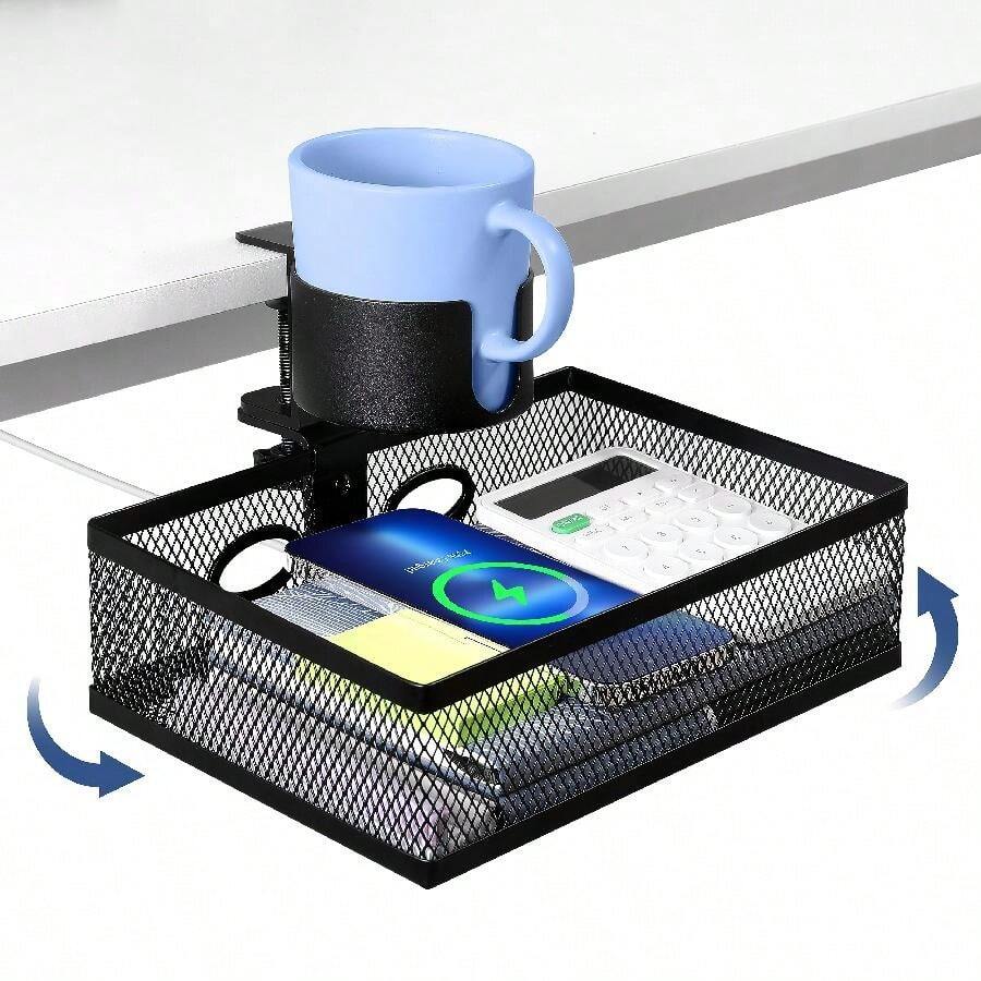 Under Desk Drawer Organizer, Rotary Desk Storage Organizer, C-Clamp ...