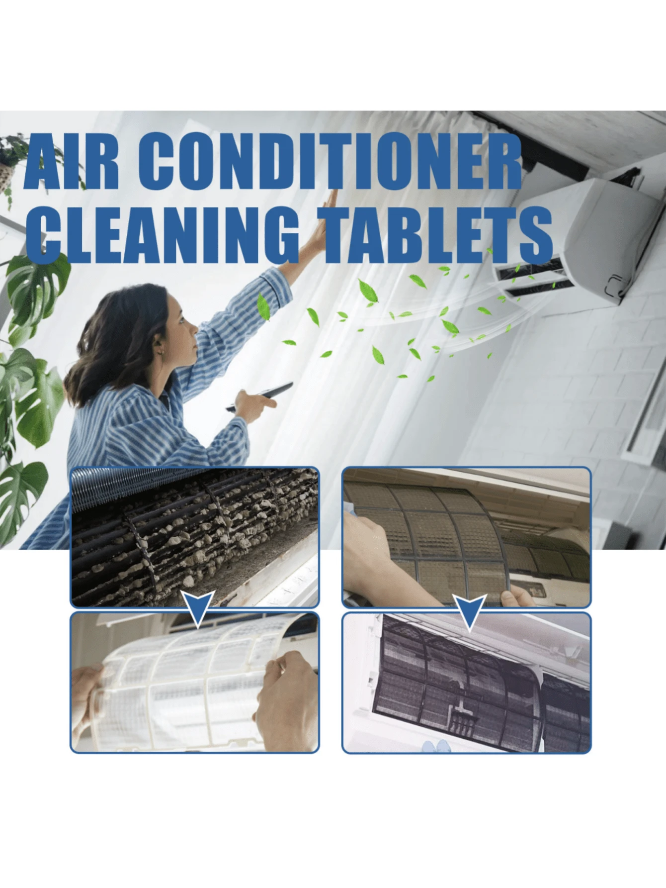 Jakehoe Air Conditioner Cleaning Tablets For Household Wall Mounted ...