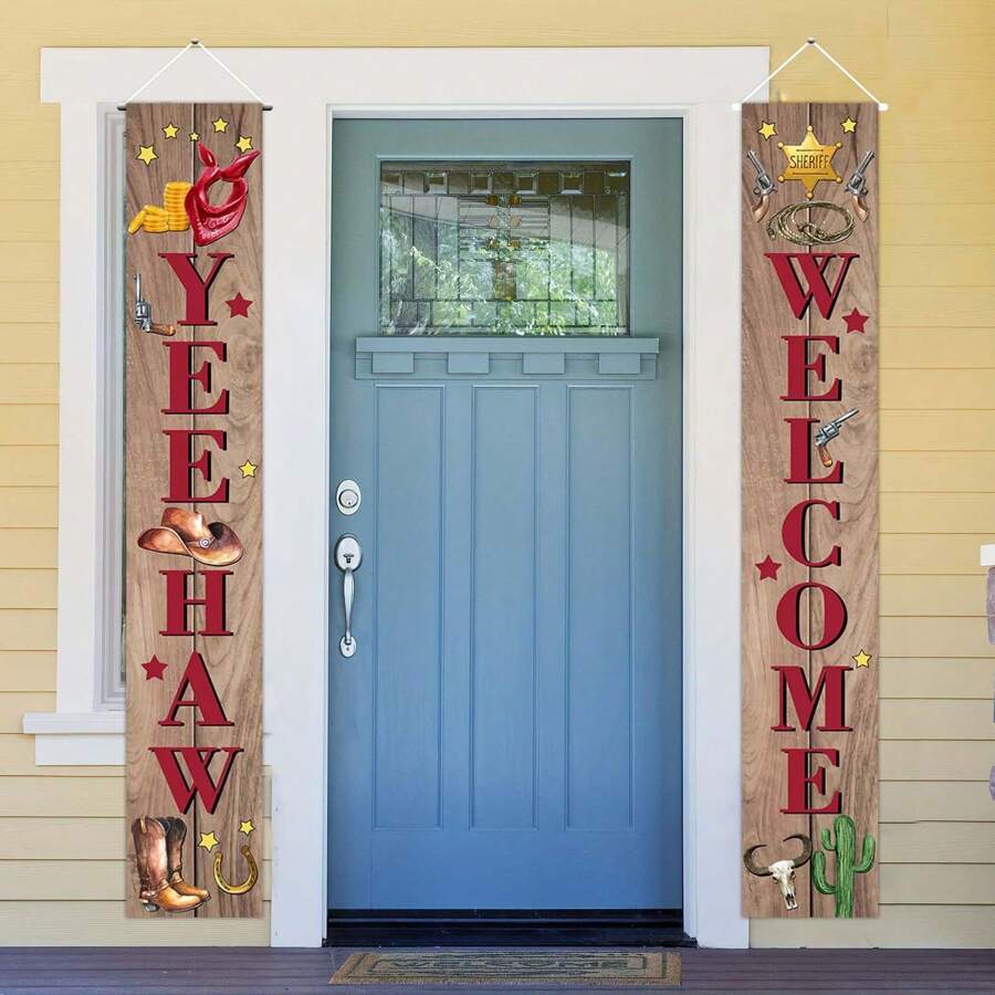 Western Cowboy Backdrop Banners West Cowboy Banner&Porch Signs Wild ...