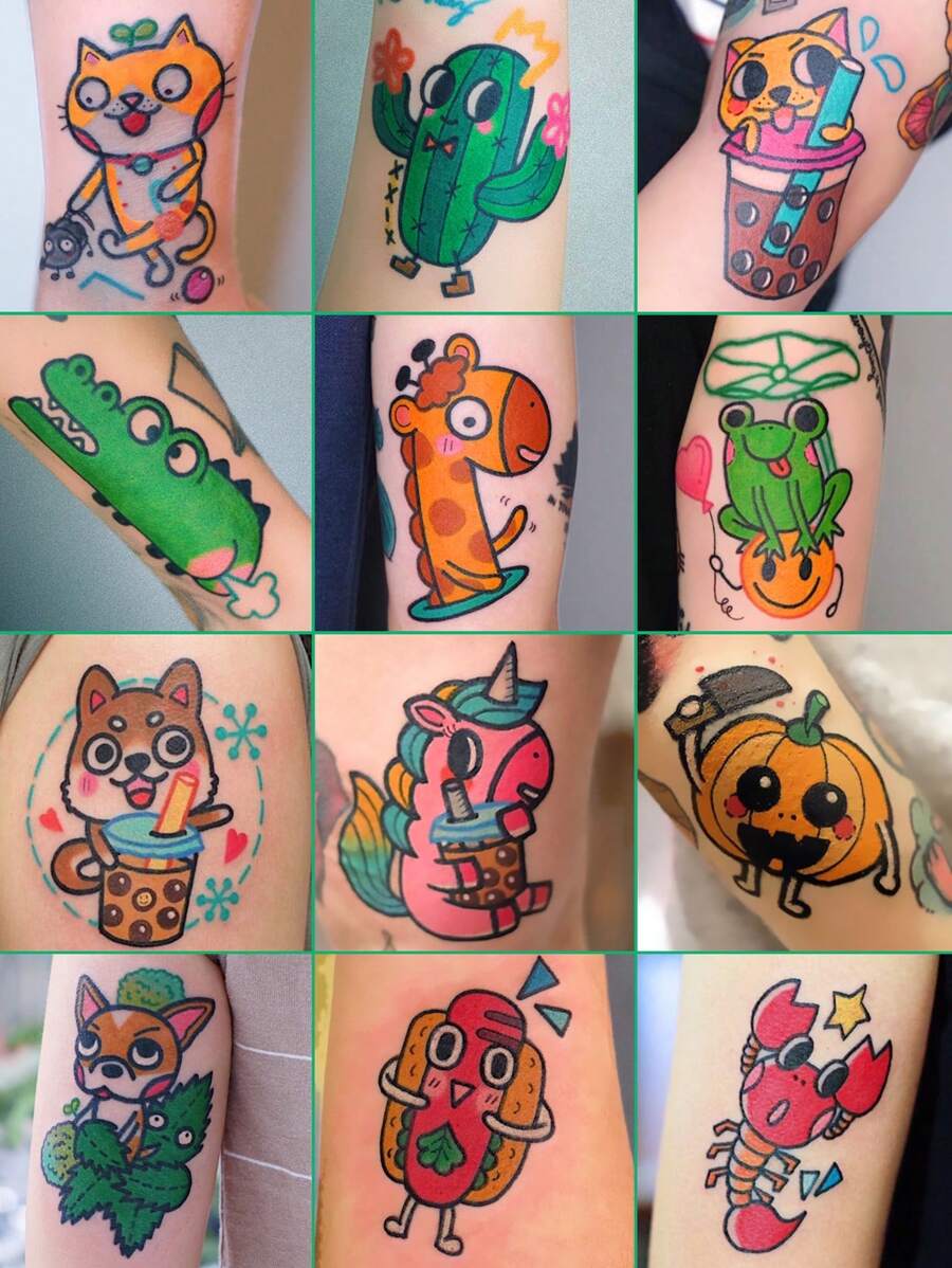 34 piezas/set Pegatinas de tatuajes temporales impermeables y sexys con ...
