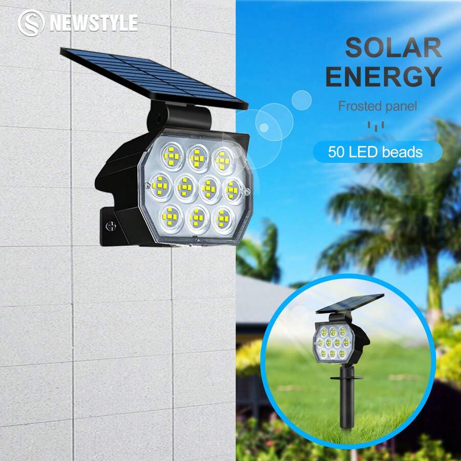 1PC Solar Spot Lights Outdoor 50 LED Spotlights Landscape Uplights ...