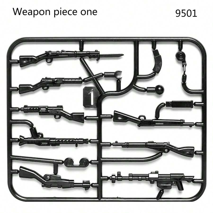 Building Block Parts-Modern Weapon Set: 98K Sniper Rifle, Assault Rifle ...