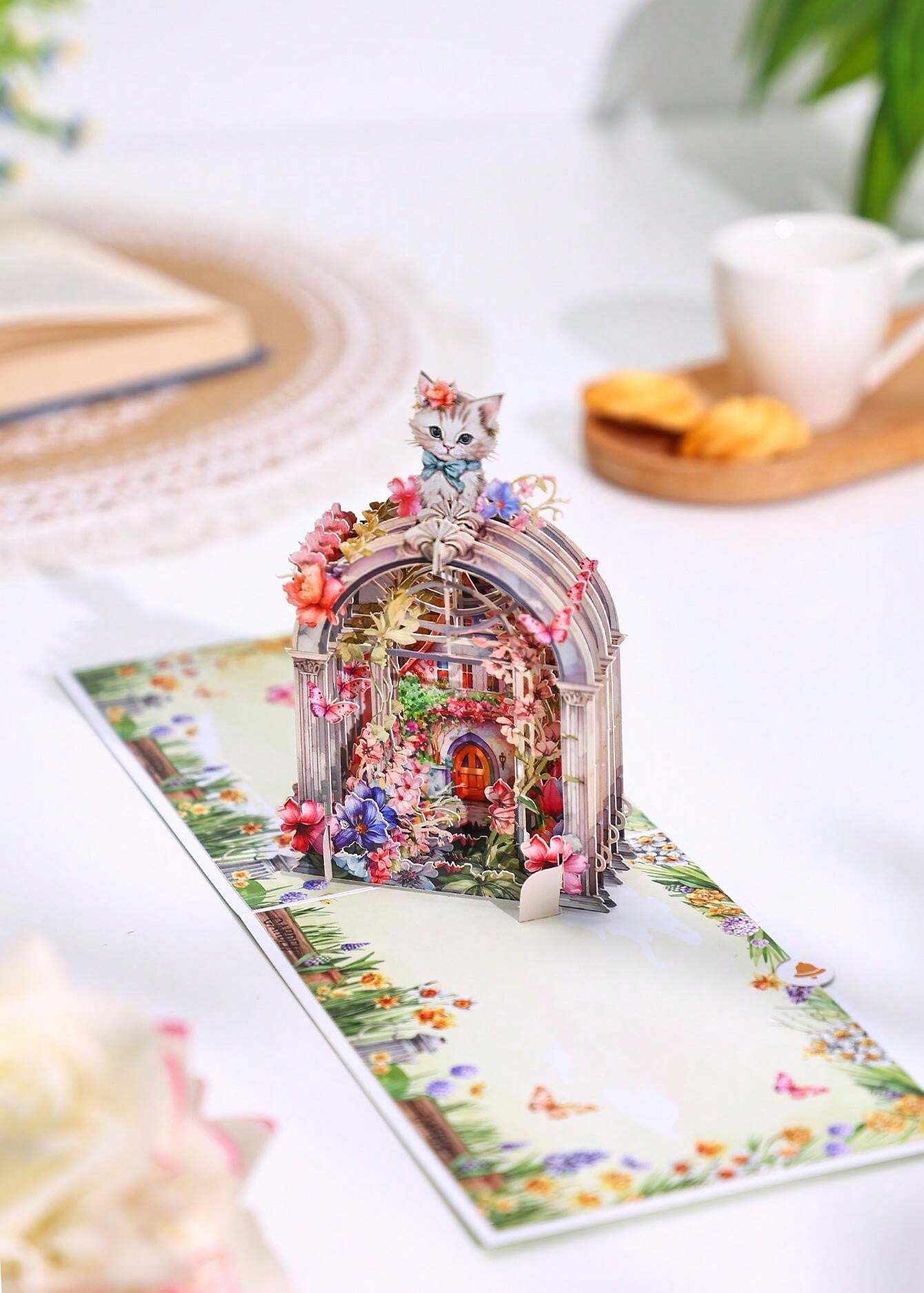 1 pezzo Cartolina con decorazioni floreali per la festa della mamma ...