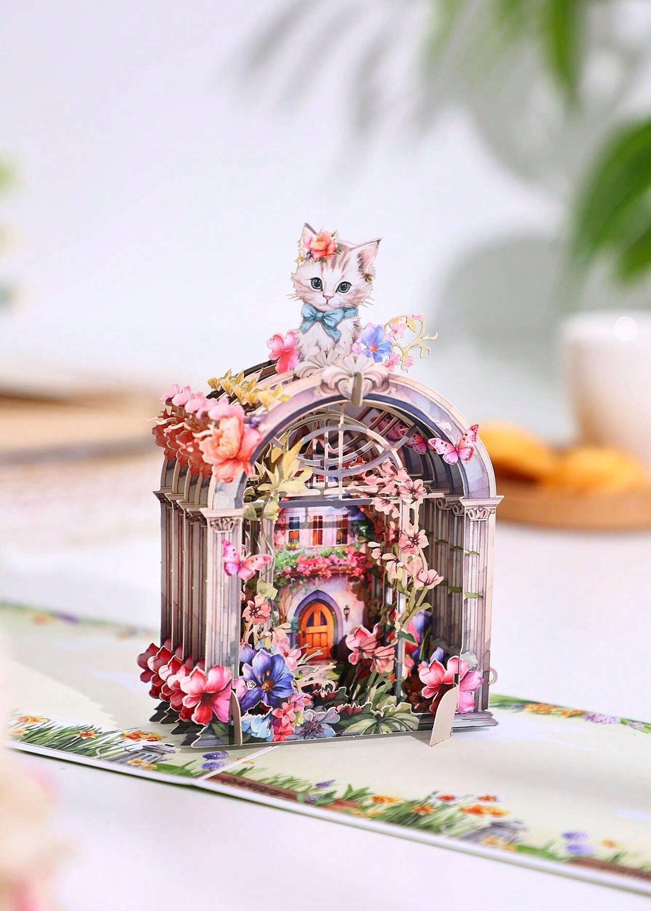 1 pezzo Cartolina con decorazioni floreali per la festa della mamma ...