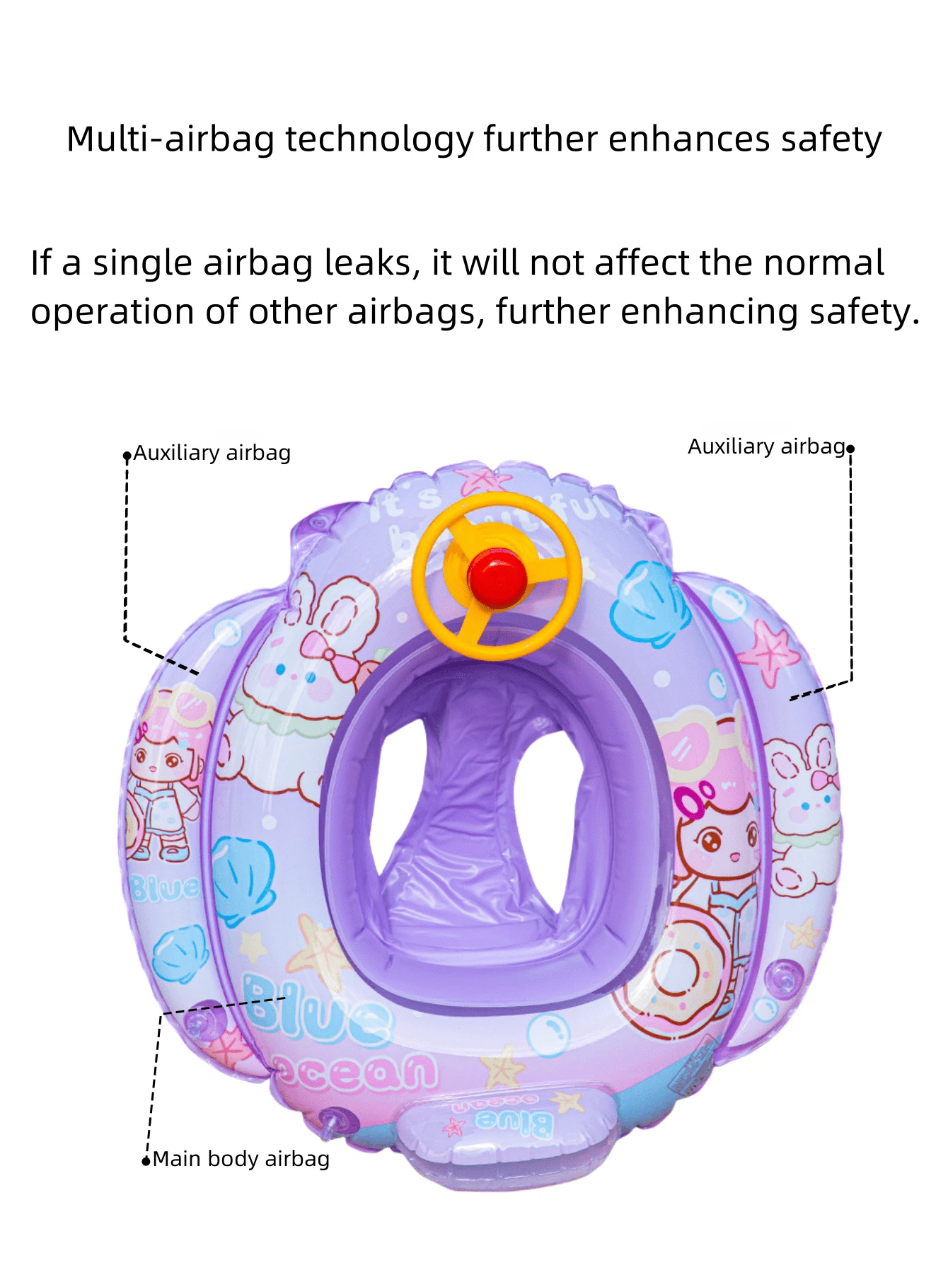 2024 New Mermaid PVC Thick Steering Wheel Boat Sitting Ring, Suitable ...