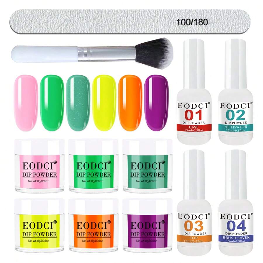 12Pcs Dipping Powder Nail Starter Kit, 6 Colors Nail Dip Powder Starter ...