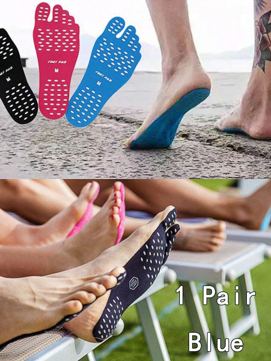 1 Pair Beach Swimming Pool Barefoot Pads, Adhesive Anti Slip Foot Pads ...
