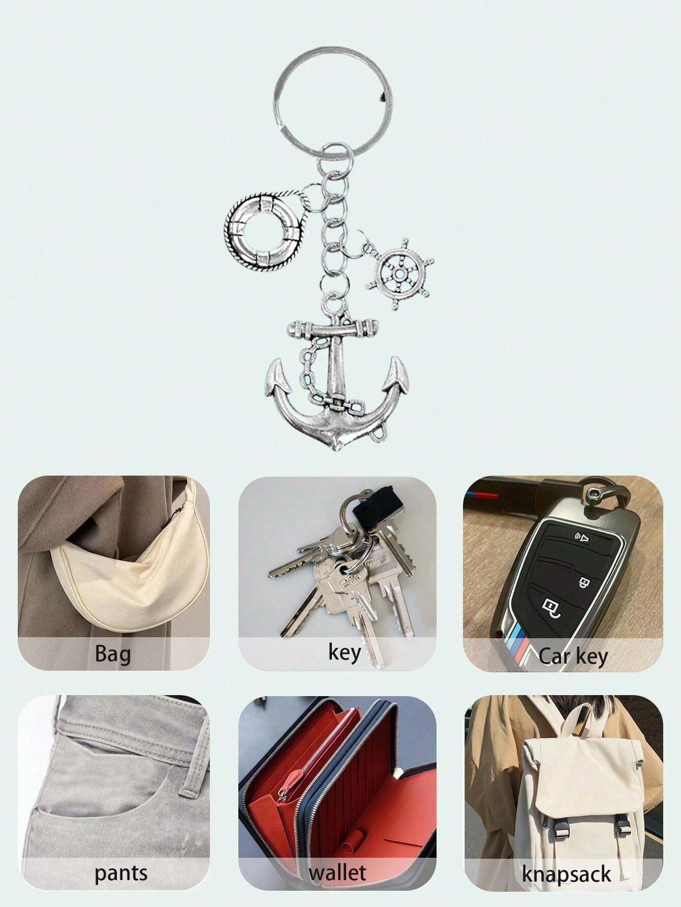 20PCS Set Of Sailing Party Gifts, Anchor Keychains With Rudder Lifebuoy And Gauze Bag, Thank You ...