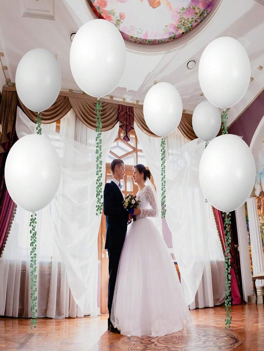 10 Pcs Wedding Vine Balloons Set 36 Inch Jumbo White Balloons Giant ...