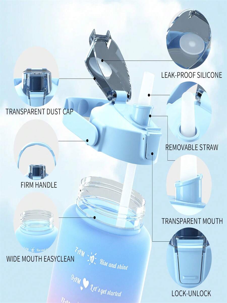 1 pièce/3 pièces Tasse d'eau d'extérieur en plastique PC gradué, tasse d'eau de sport, tasse ...