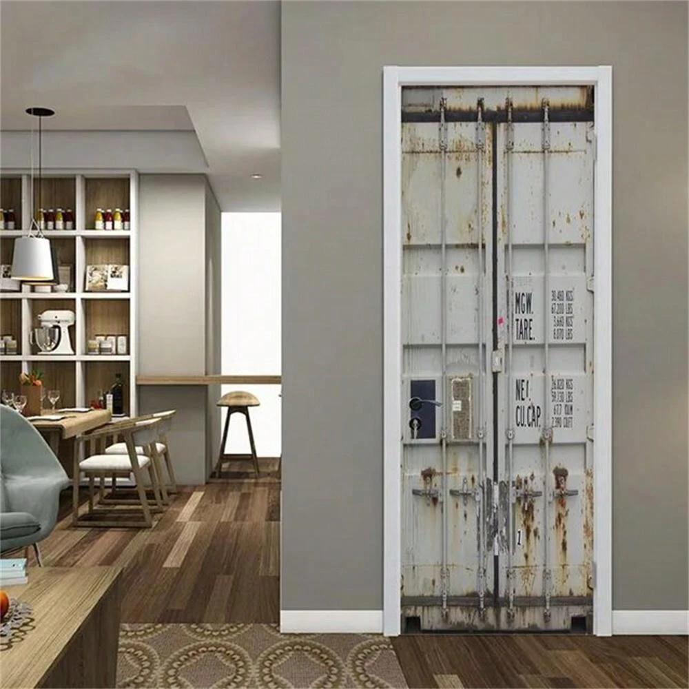 3D Hoge Simulatie Container Deur Seriesr Deur Stickers Behang ...