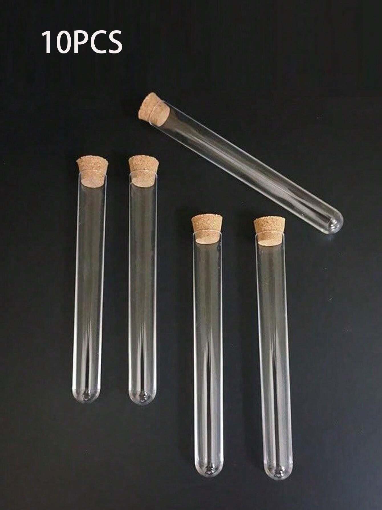 10 piezas Tubos de ensayo de plástico con corcho, adecuados para ...