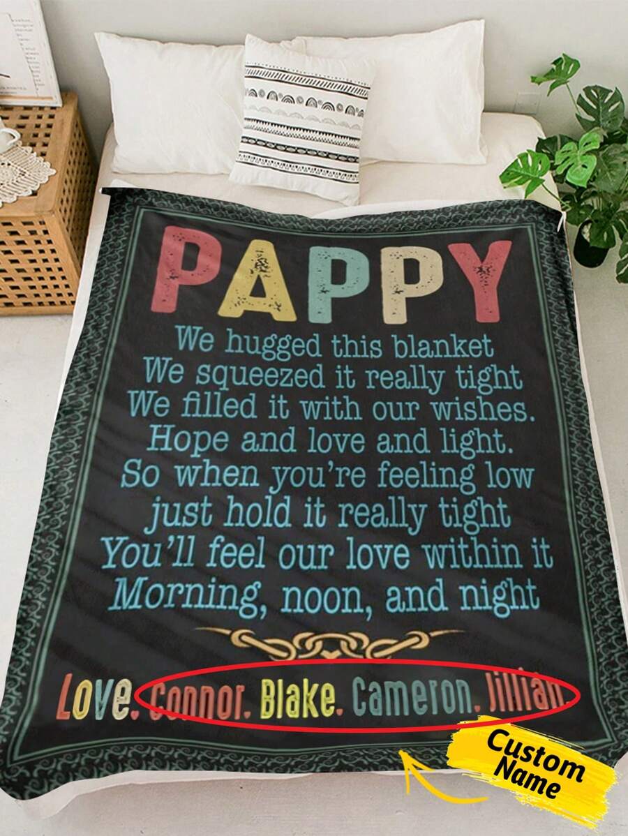 1 Stück Personalisierte Flanelldecke Für Papa Mit Text, 5 Größen Für ...