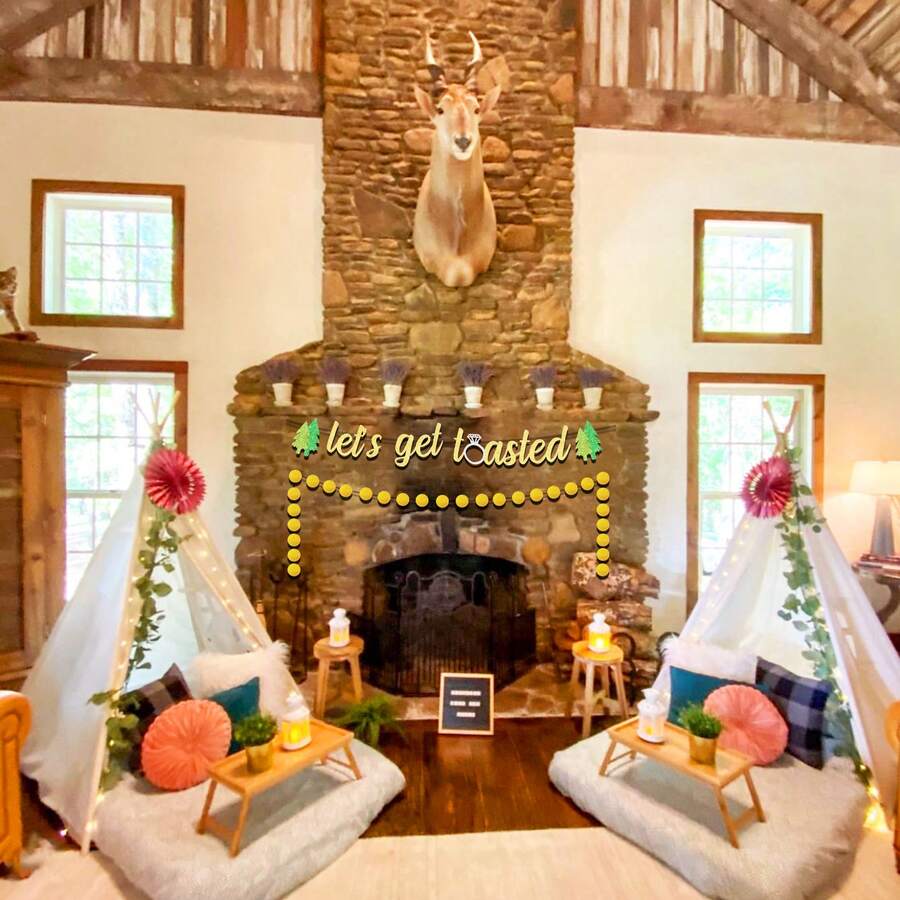 RGT Lets Get Toast Banner Camping Bachelorette Party Decorations, Let's ...