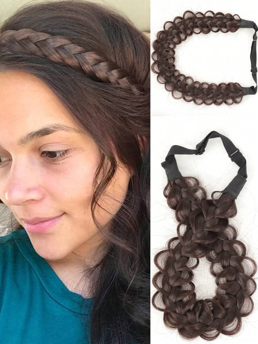 Cabelo sintético (1 pacote) Faixa de cabeça trançada de cabelo de 2 ...