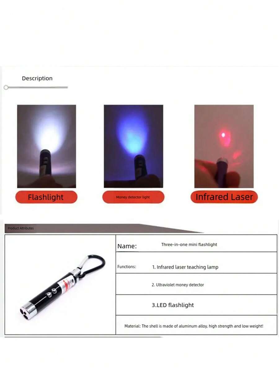 Led 3-In-1 Red Laser Light Pen Teaching Using High-Power Laser Red Dot ...