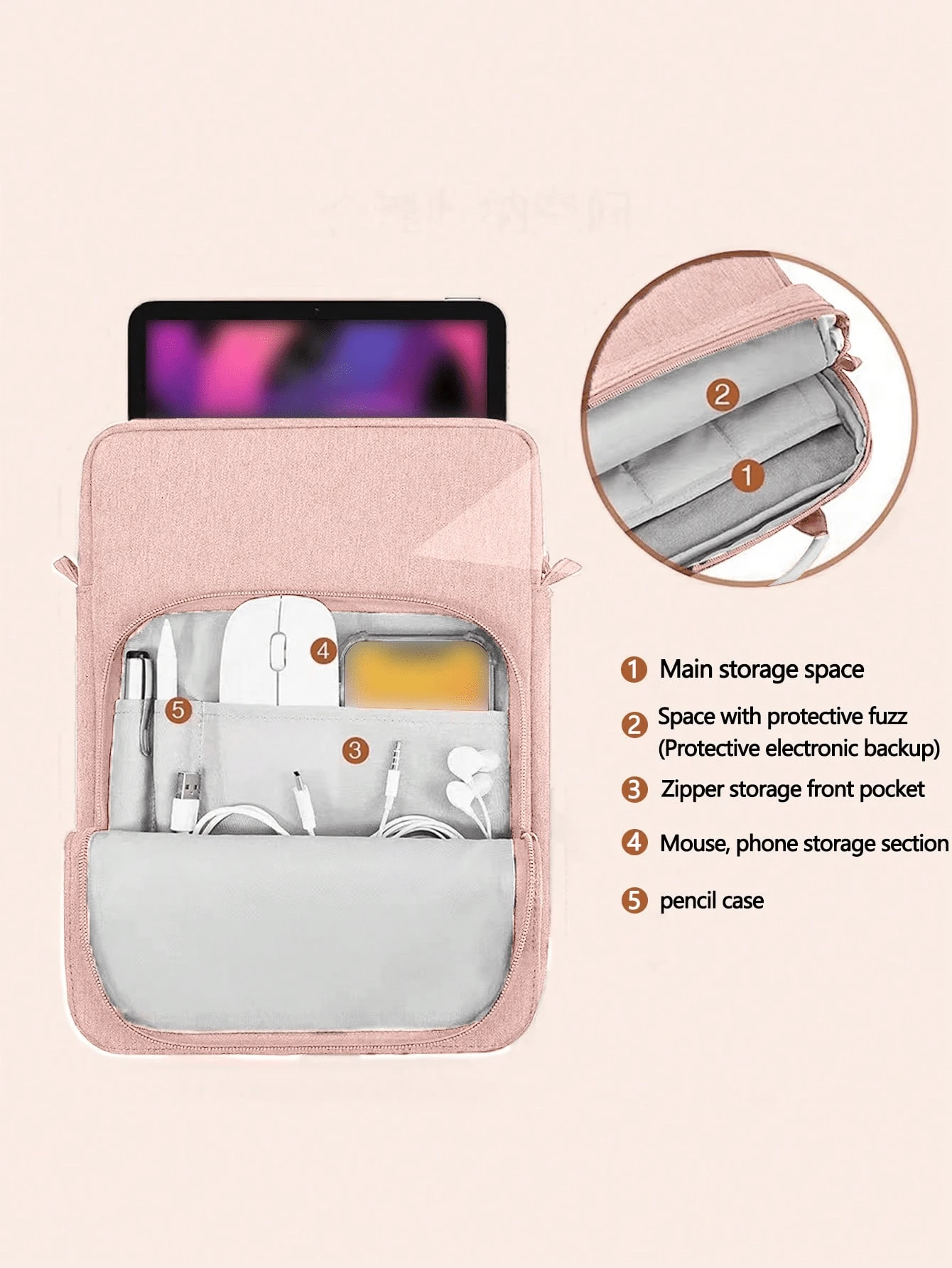 Nylon Material Handheld Shoulder Crossbody Storage Bag, For 13-Inch ...