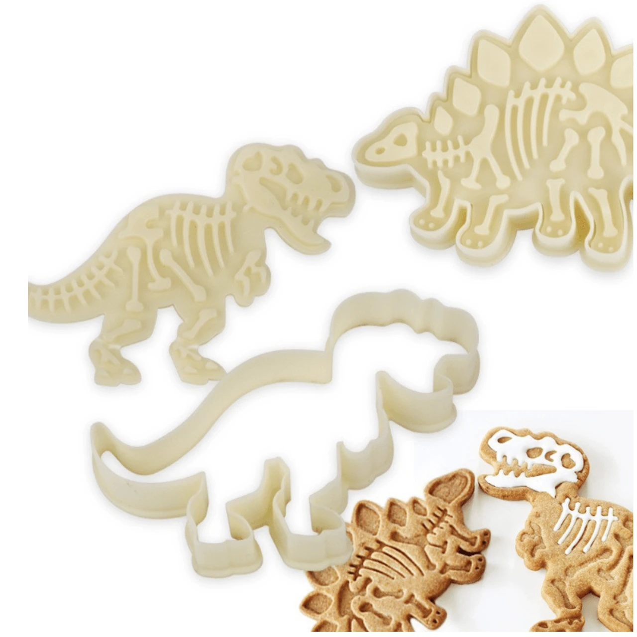3pcs Dinosaur Shaped Baking Molds Set, Jurassic Theme DIY Cookie ...