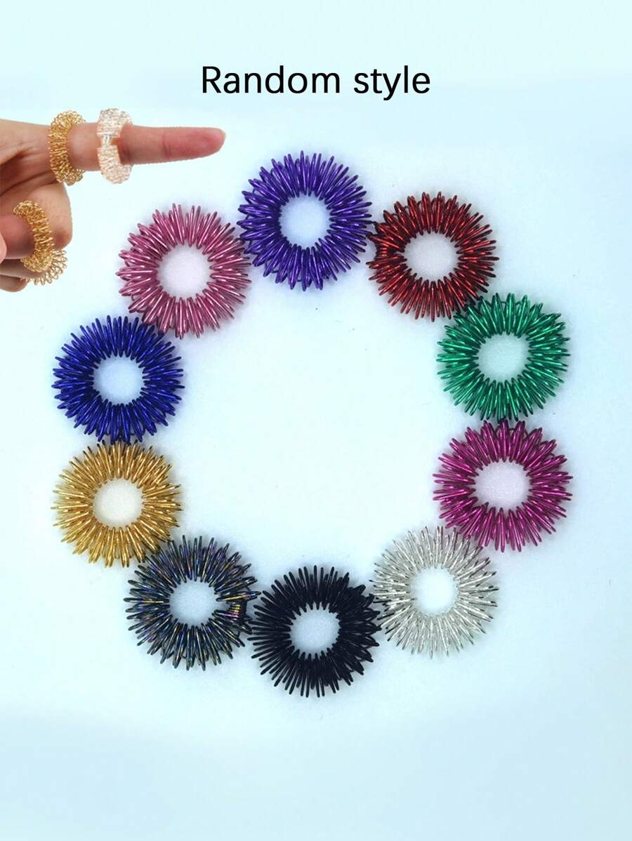 Rings Spiky Sensory Finger Rings And Bracelets Massagers Set For Finger ...