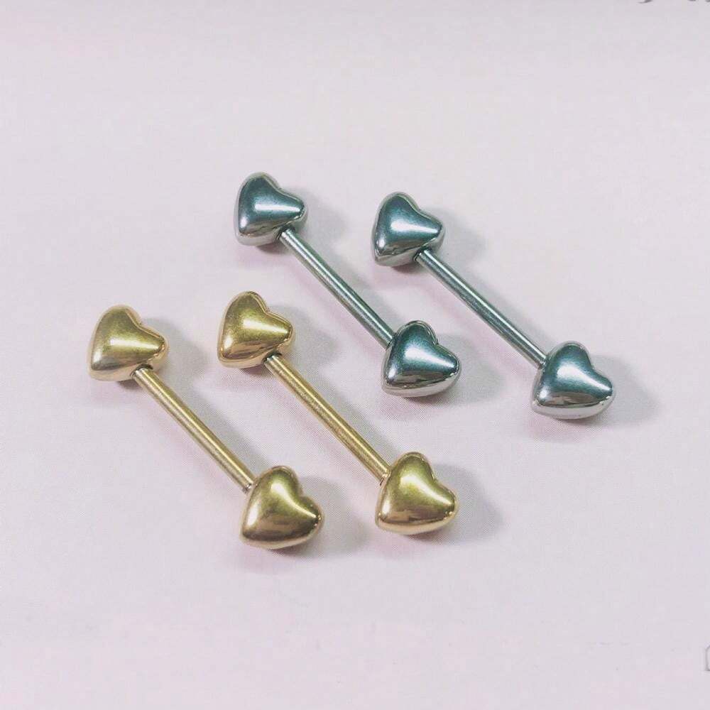 1 pieza Piercing de pezón con diseño de corazón de acero inoxidable ...