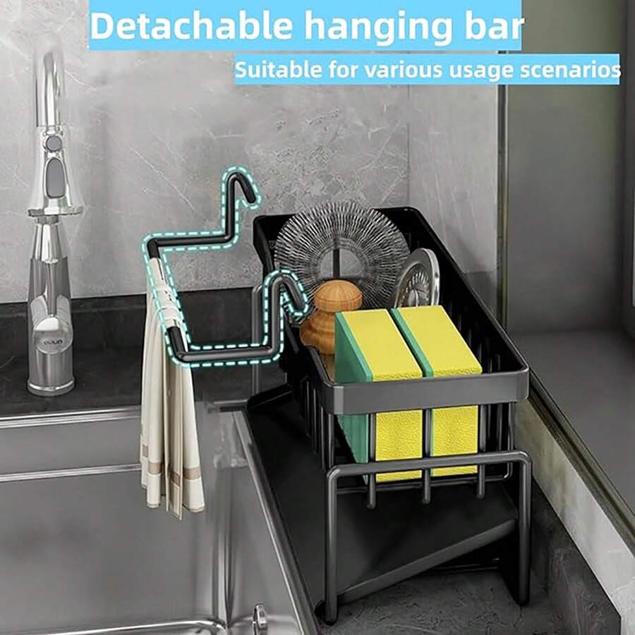 Kitchen Organizer Rack With Dishcloth Storage, Drain Board, And ...