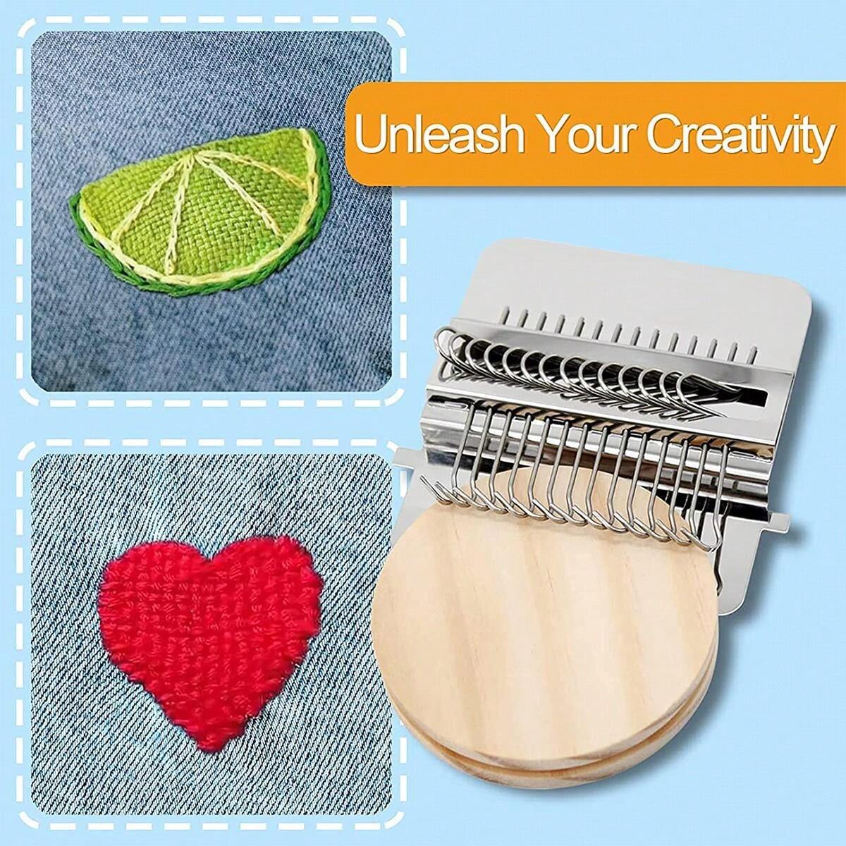 Small Weaving Loom Kit With 14 Hooks And 9 Needles Mini Darning Loom ...