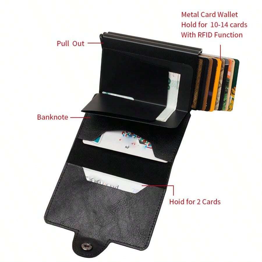 Carbon Fiber Credit Card Holder Men Double Anti Rfid Bank Cardholder ...