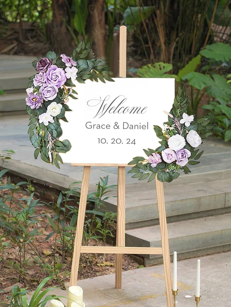 2pcs Artificial Floral Swag Wedding Artificial Flowers Swags Kit ...