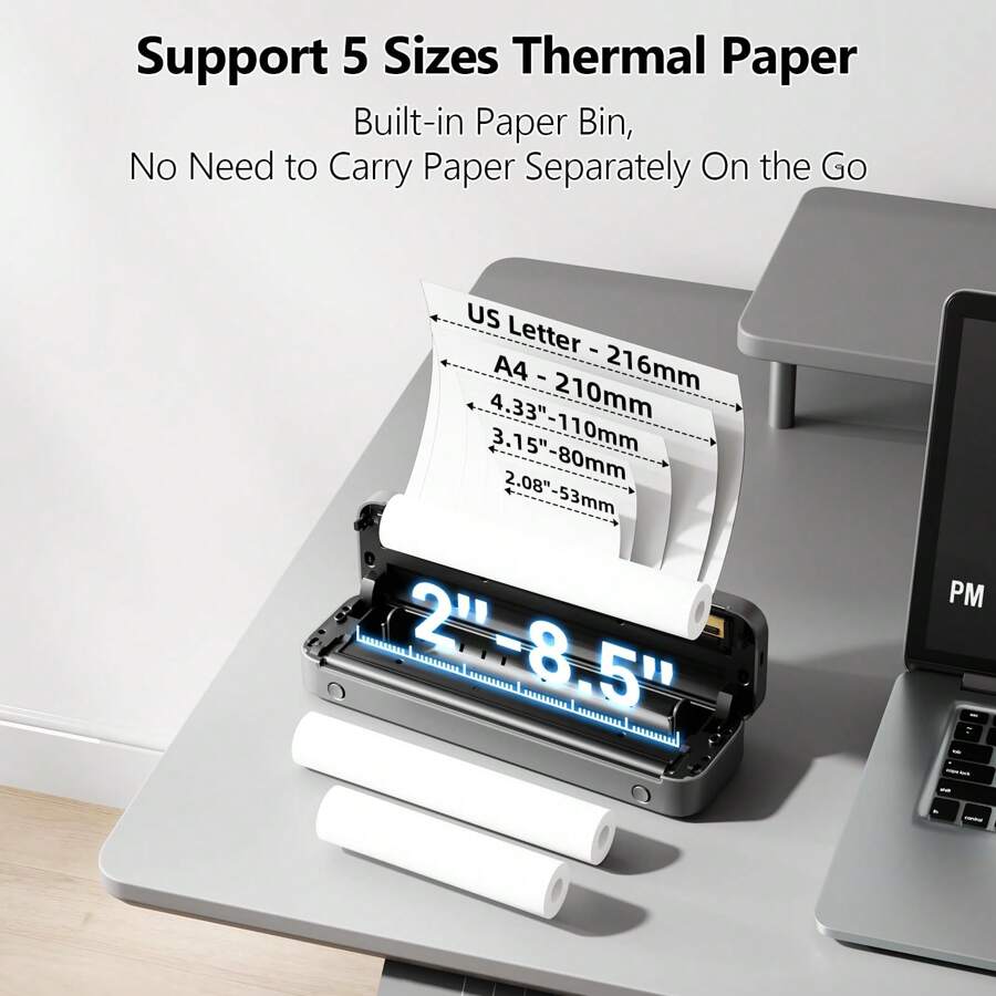 Phomemo M832 Portable Wireless Travel Printer, Upgraded Bluetooth Thermal Printer, Inkless ...