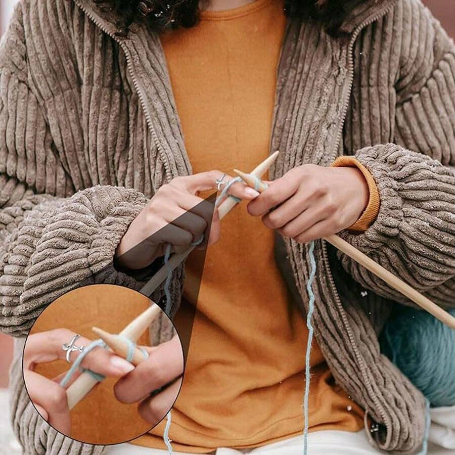 6pcs/Set Crochet Hook Knitting Loop Ring For Finger And Wrist ...