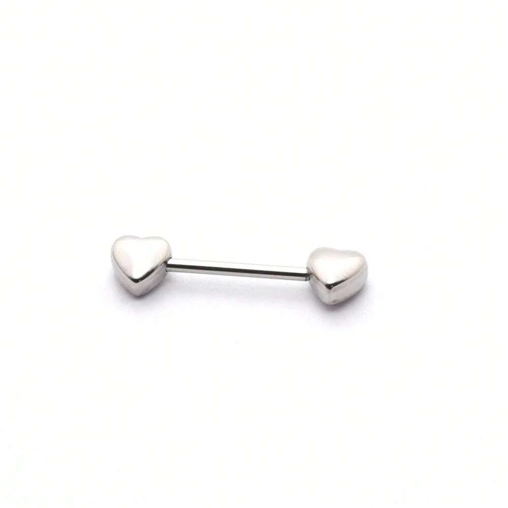 1 pieza Piercing de pezón con diseño de corazón de acero inoxidable ...