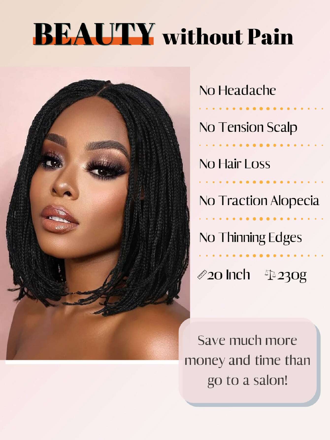 Box Braided Wig Square Knotless Box Braided Wigs 13X6 Lace Front Wig ...