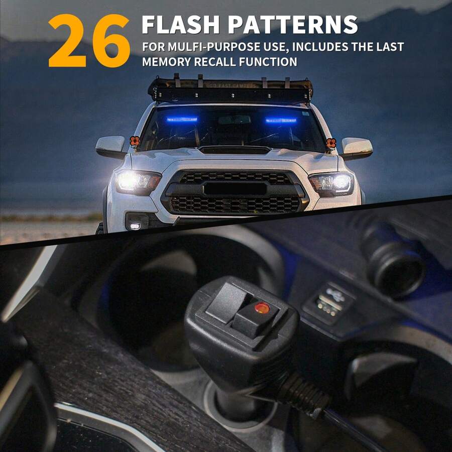 Emergency Strobe Traffic Advisor Light Bar 40 LED Dashboard Safety ...