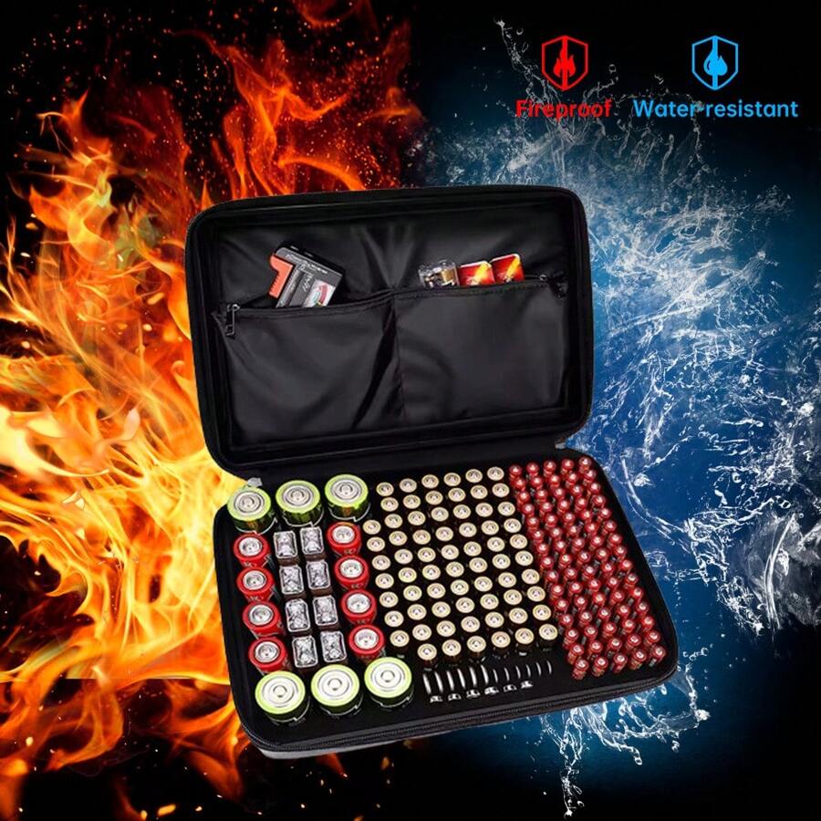 Battery Storage Bag Fireproof Waterproof Battery Organizer Case 32*22 ...