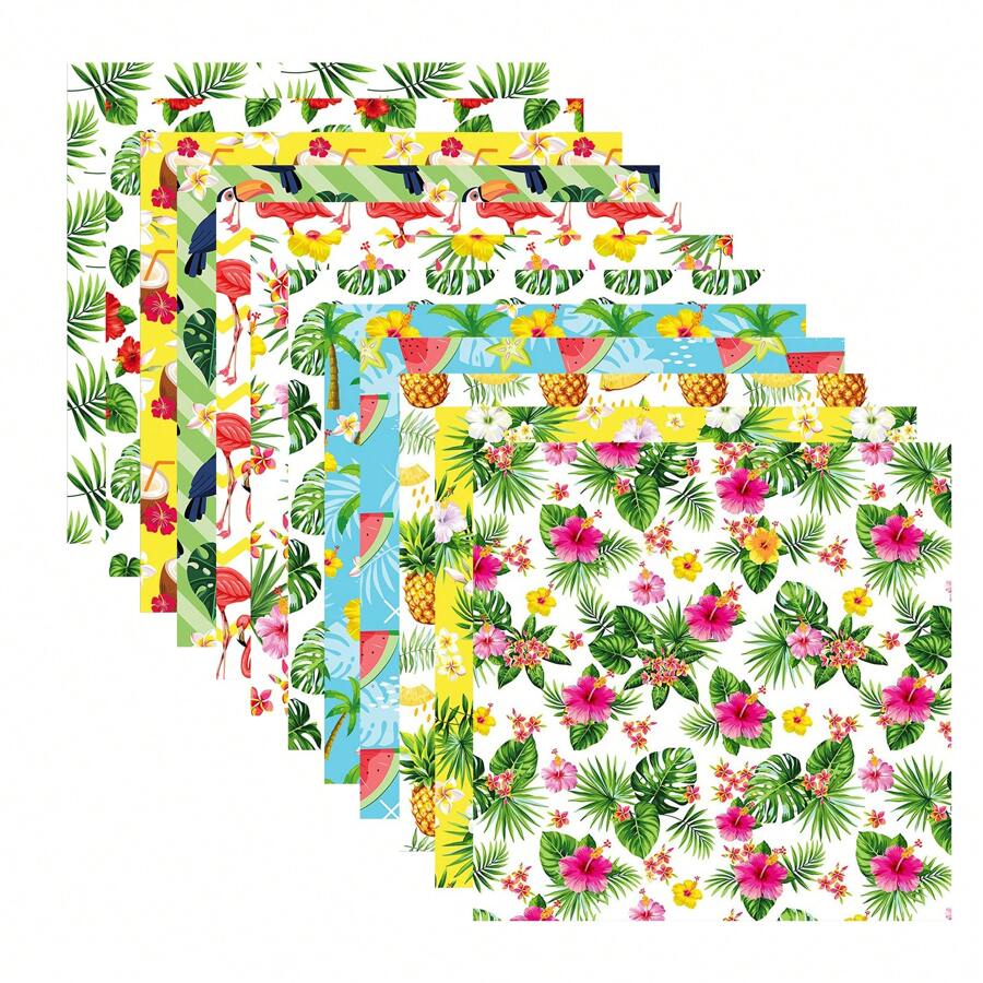 24 Sheets Wrapping Paper 30x30cm Summer Hawaii Style Wrapping Paper ...