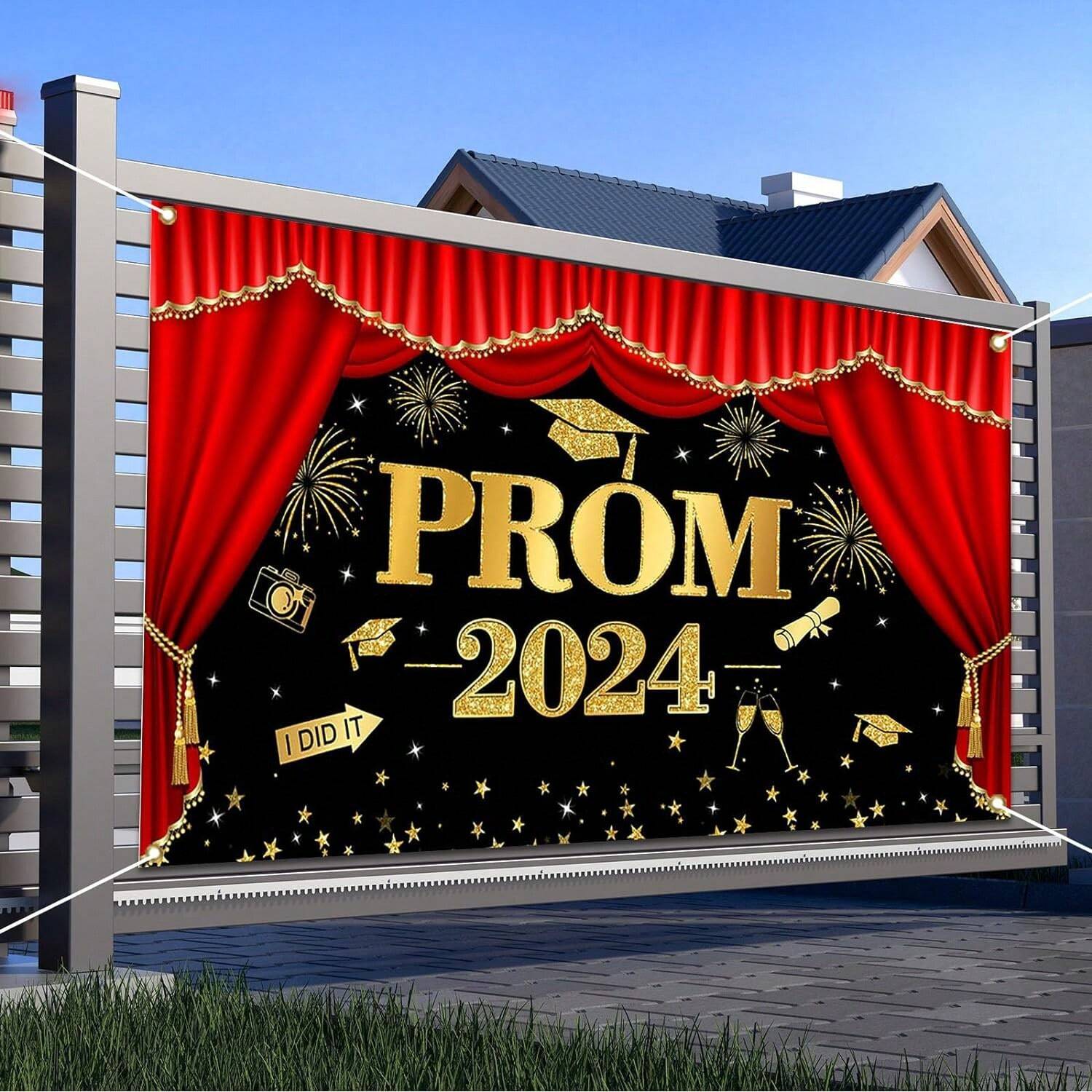 Banner de fondo Prom 2024, decoración para fiesta de graduación, Banner ...