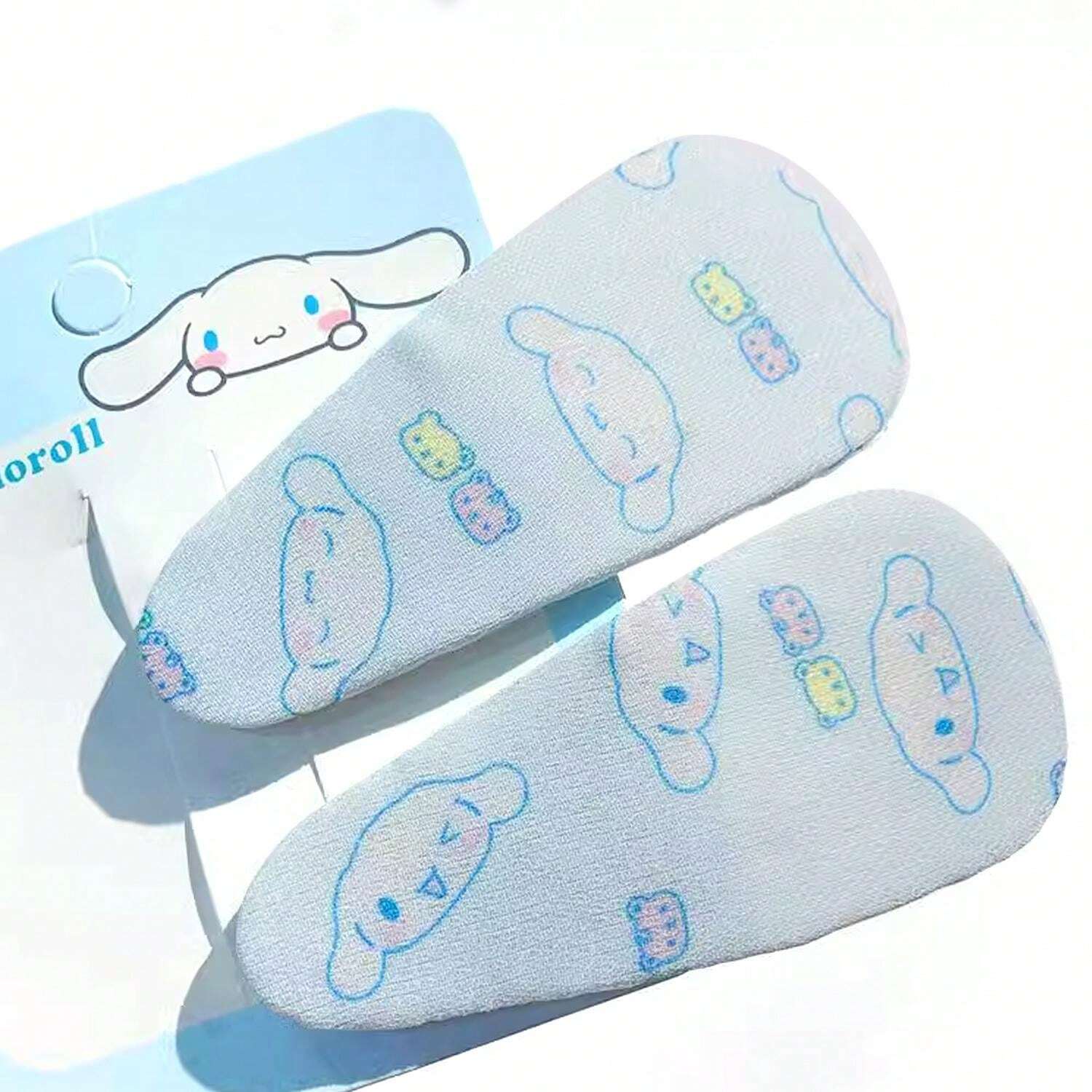 1Set Genuine Large Break-By Clip Fabric Printed Kitty Cat Bangs Clip ...