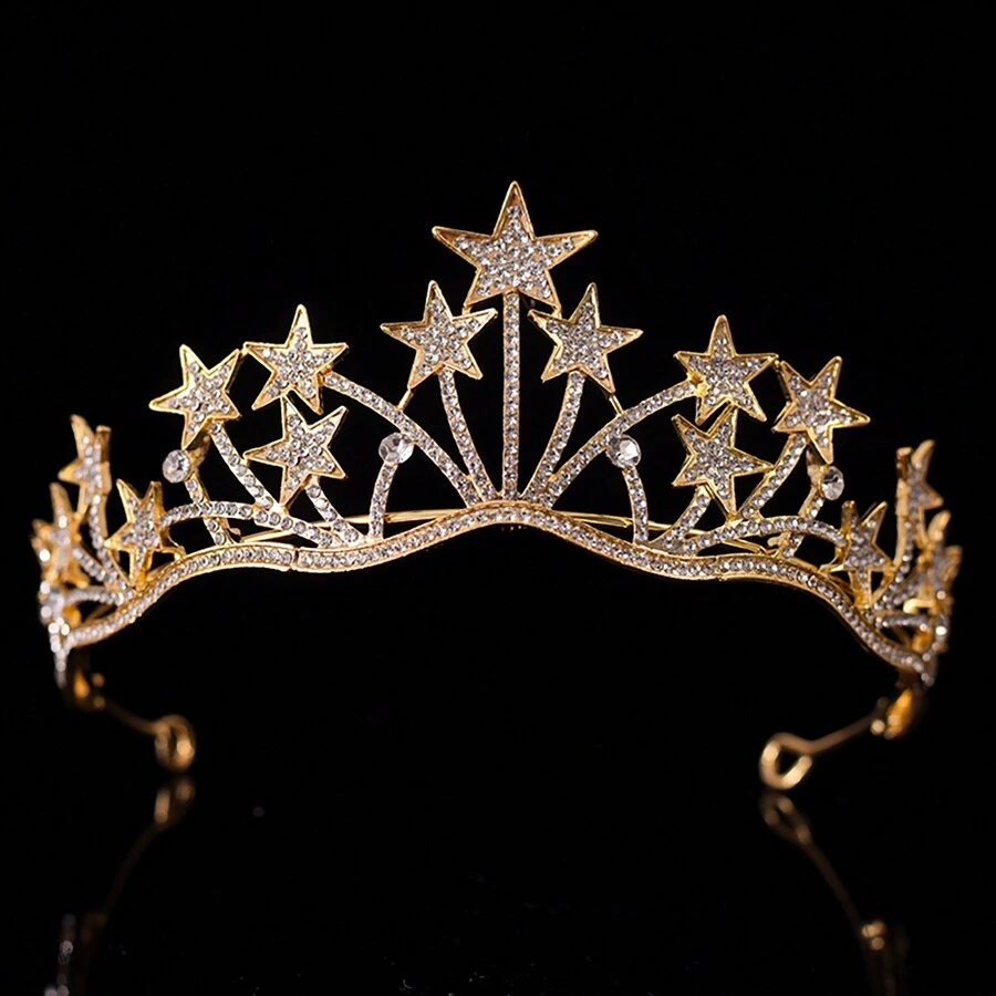 Star Crown Rhinestone Hair Accessory, Korean Style, Bright And Shiny ...