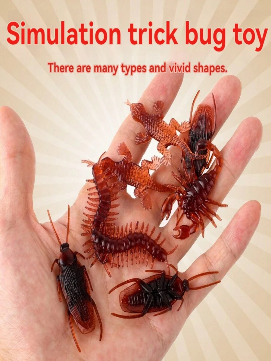 12pcs Halloween Prank Realistic Cockroach Soft Toy Jokes Scary ...