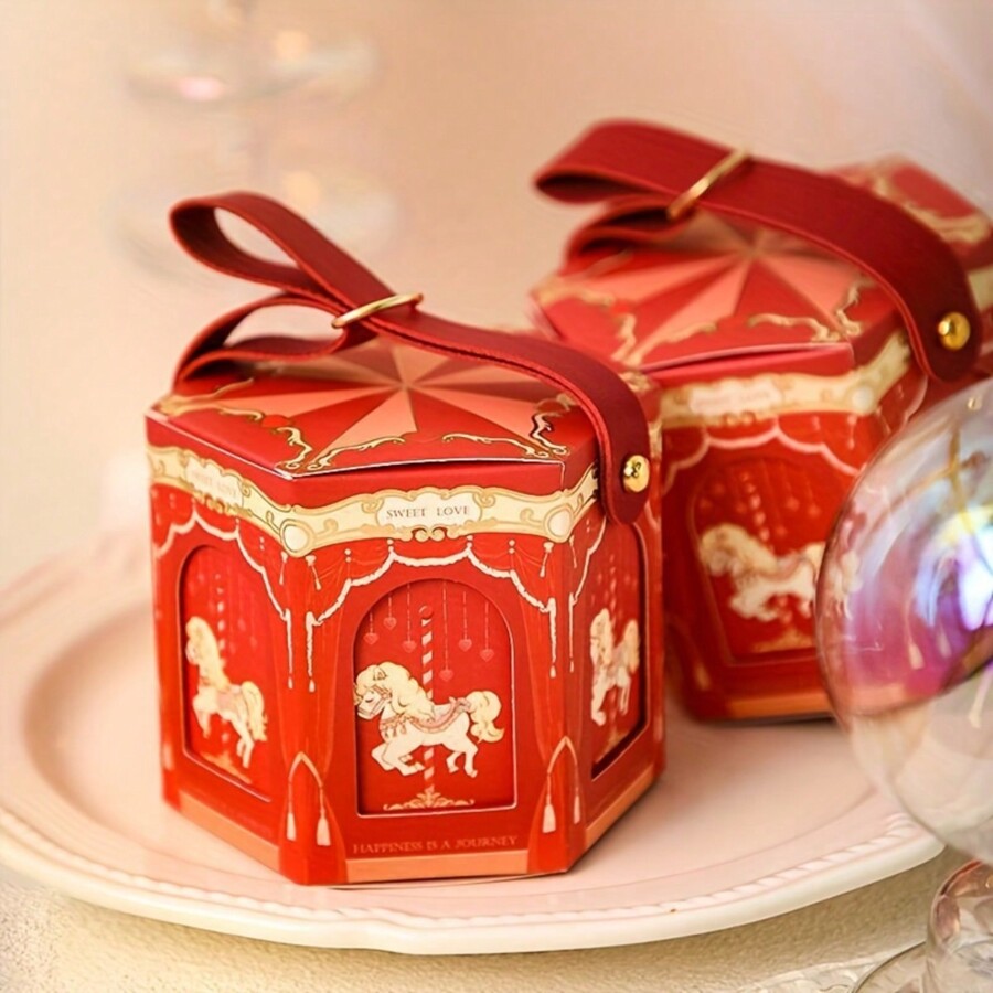 1pc, Carousel Candy Gift Boxes Packaging Wedding Birthday Party Favor ...