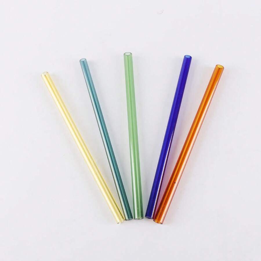 3pcs Colorful Large Borosilicate Glass Drinking Straws, Heat-Resistant ...