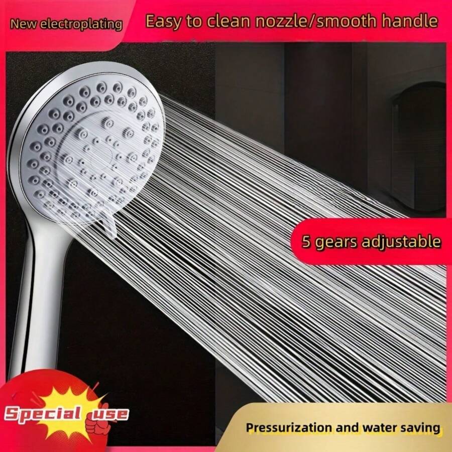 New Style Crystal Diamond Plated Shower Head - 5 Levels Adjustable ...