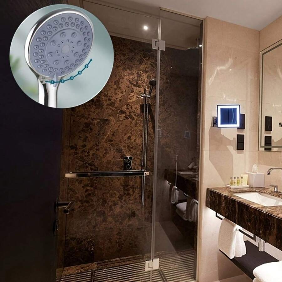 New Style Crystal Diamond Plated Shower Head - 5 Levels Adjustable ...