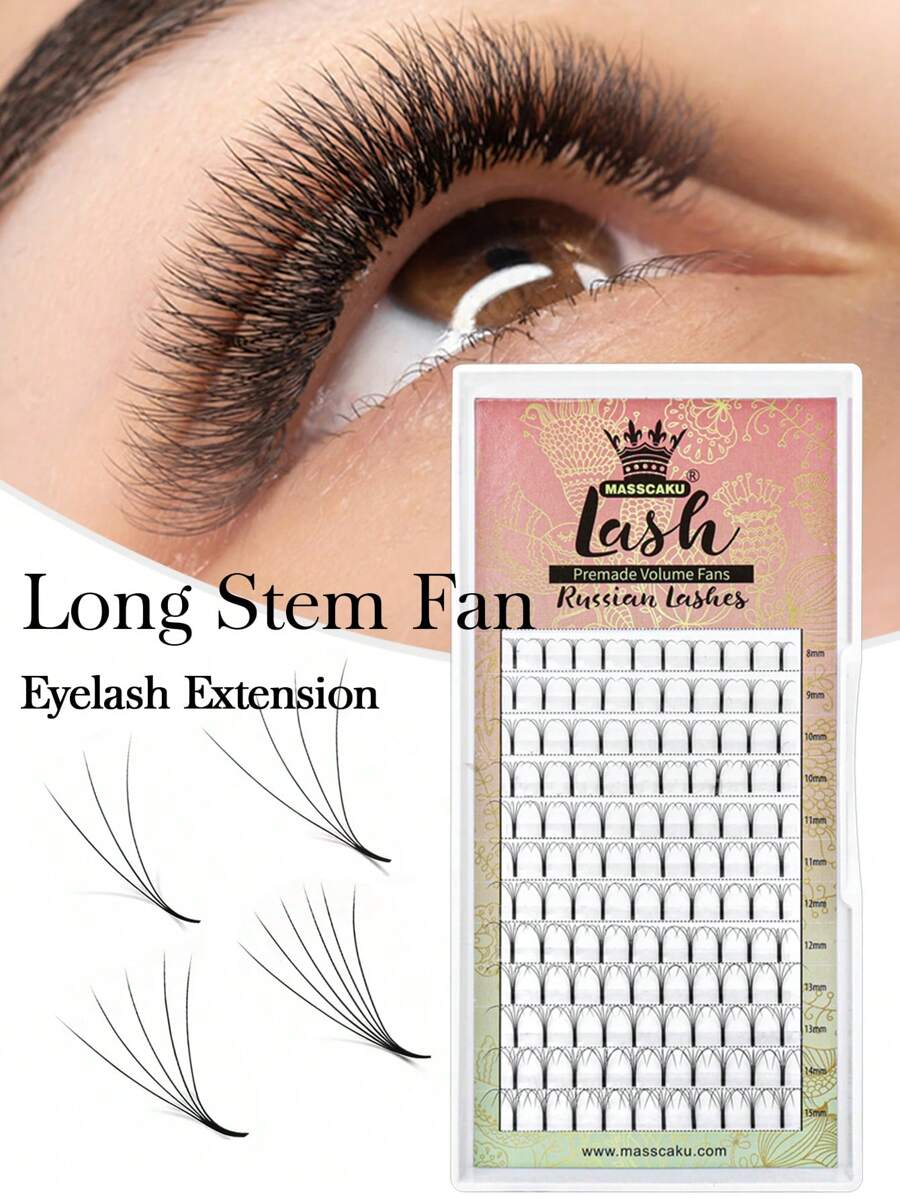 12 Líneas de extensiones de pestañas rusas premade de volumen C D Curl ...