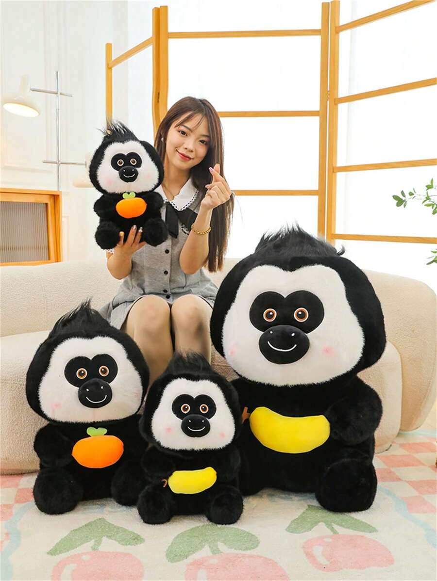 Dudu Family Portrait Plush Toy, Fruit-Themed Dudu Monkey Doll, White-Faced Monkey Stuffed Animal ...